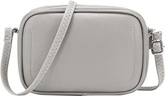 Generic Sac à bandoulière tendance pour femme, couleur unie, léger, confortable, grande capacité, en cuir pour homme, gris, Taille unique