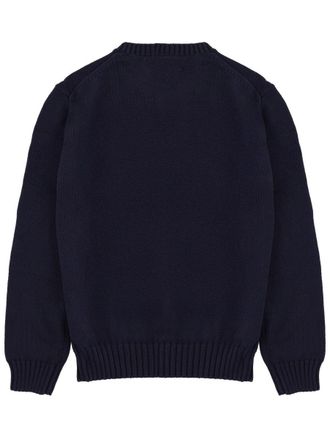 Polo Ralph Lauren Flag-Embroidered Cotton Sweater - Navy