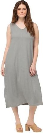 Ulla Popken Robe sans Manches en Coton écologique pour Femme 829148, Gris chiné pâle, 48/50 FR