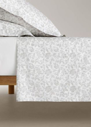 Mango Drap plat percale de coton imprim&eacute; fleuri lit 90 cm &eacute;cru - Home - Lit 90 cm - MANGO HOME