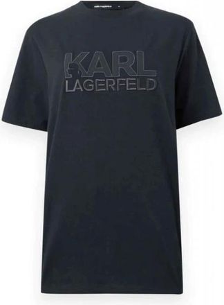 Karl Lagerfeld Homme, Tops, Bleu, Taille: XL T-shirt &agrave; col rond