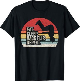 Catch Some Rays Vintage Retro Eat Sleep Back Flip Repeat Acrobat Gymnastik T-Shirt
