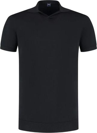 Fedeli Homme, Tops, Bleu, Taille: XL Polo en maille coton &agrave; col en V