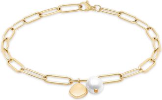 s.Oliver Bracelet - Elegantes Armband aus poliertem Edelstahl - gold - Gliederkette verstellbar bis 21 cm - wasserfest & hautfreundlich
