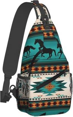 Generic Sacoche Tactique Motif de rayures de cheval Multifonction Sac De Poitrine Casual Sac &agrave; Poitrine pour Voyage Cyclisme Femme