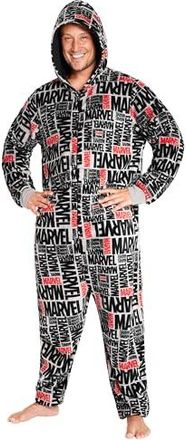 MARVEL Combinaison Pyjama Homme - Grenouillère Adulte en Polaire - Onesie Adulte Ado Humoristique Groot Avengers S - XXXL (Gris/Noir, 2XL)