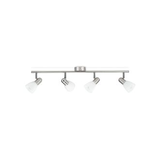 Philips E14 Essentials Jute Spot Bar/Tube Light, Nickel 4 Gl&uuml;hbirnen nickel, Grau