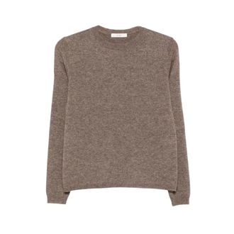 Co Pull col rond &agrave; manches longues - Femme - Pulls - Brun - Taille: 36 FR