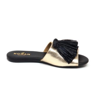Hogan Goldene Ledersandale - - Shoes - Damen - Gelb - 36 EU