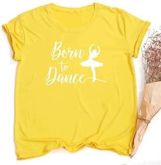 Keephen Femmes Danse T-Shirt Dr&ocirc;le Danse Amoureux Col Ras du Cou T-Shirt Danse Danseur Impression 3D Manches Courtes Tee Casual Col Rond Tops