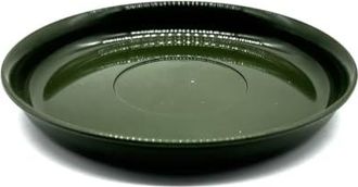 Kimmel 6 Stück Teller 14 cm Speiseteller Plastikgeschirr Partygeschirr Kindergeschirr, Farbe oliv, Mehrweggeschirr