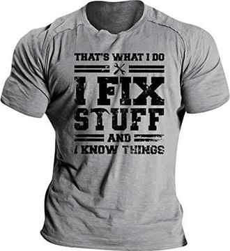 Generic T-shirt pour homme avec col rond manches courtes tendances int&eacute;ressantes &eacute;t&eacute; loisirs sport t-shirt ample, gris, XL