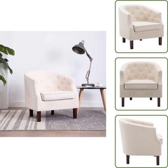 vidaXL Sessel Beige Stoff - Bequeme Sessel - Design Sessel - Esszimmerstuhl - Wohnzimmerstuhl - Beige Sessel