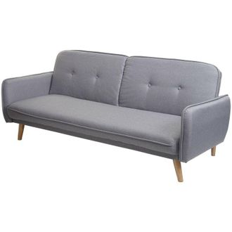 Hhg neuwertig] Schlafsofa 468, Couch Klappsofa G&auml;stebett Bettsofa, Schlaffunktion Stoff/Textil 185cm grau