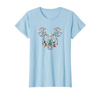 Disney Mickey & Minnie Weihnachten Collage Art Fill T-Shirt