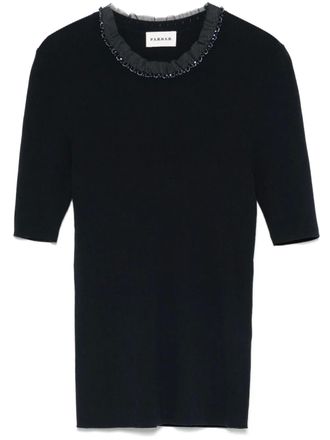 P.A.R.O.S.H. t-shirt en maille nervurée - Bleu