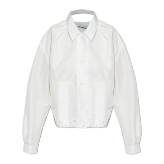 Jil Sander Leichte Jacke mit Kordelzug - - Jackets - Damen - Wei&szlig; - XL