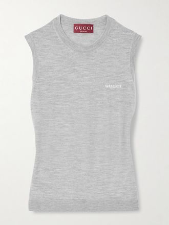 Gucci Pullunder Aus Einer Kaschmir-seidenmischung - Grau