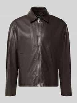 Drykorn Regular Fit Jacke in Leder-Optik mit Umlegekragen