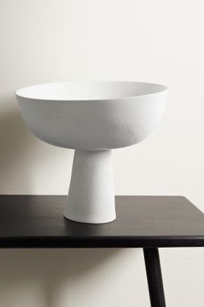 L'OBJET Coupe De Taille Moyenne En Porcelaine Terra - Blanc