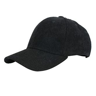 Generic Casquette Hombre en velours c&ocirc;tel&eacute; pour homme et femme - Chapeaux de sport chauds - Casquette de baseball pour lext&eacute;rieur - Pour lext&eacute;rieur, Noir, Tai
