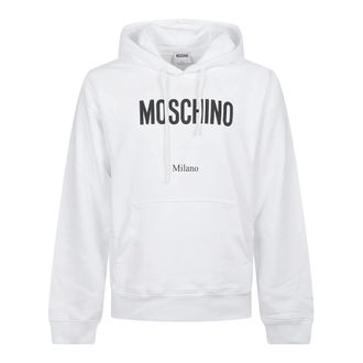 Moschino Homme, Sweatshirts et sweats &agrave; capuche, Blanc, Taille: S Print Logo SweaT-shirt