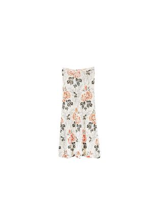 Victoria Beckham Ivory floral stretch-wool skirt