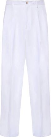 Dolce & Gabbana Homme, Pantalons, Blanc, Taille: L Pantalon en toile de lin