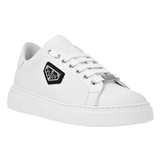 Philipp Plein unisex, Chaussures, Blanc, Taille: 35 EU Crocco Lo-Top Baskets