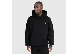 Smilodox Hoodie Dawson, Hochwertiger Kapuzenpullover im Oversize Fit, Sweatshirt Sweater L&auml;ssig K&auml;ngerutasche Metallabel hoher Baumwollanteil
