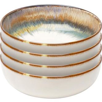 Kare Design Design Sch&uuml;ssel Laguna, Geschirr-Set, 8-teilig, Blau, 18cm Durchmesser, Sp&uuml;lmaschinenfest, Mikrowellenfest, 1000 ml F&uuml;llmenge, Pflegeleicht, Geschirr,