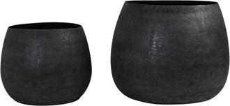 Light & Living Light&living - Topf Deco Set von 2 Genolu Matt Schwarz - &Oslash;39x29 +