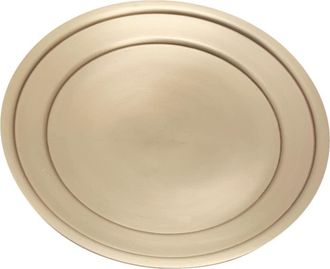 NKlaus Kerzenteller Klassisch Ø11cm Messing Gold gebürstet Untersetzer Glanz Dekoration 10728