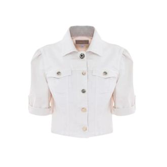 Kocca Femme, Vestes, Beige, Taille: 40 FR Veste en jean courte avec manches color&eacute;es