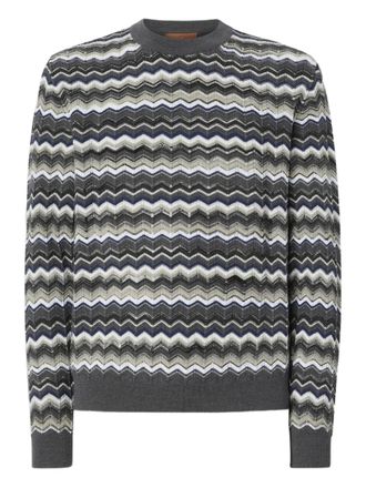 Missoni pull à motif de chevrons - Gris