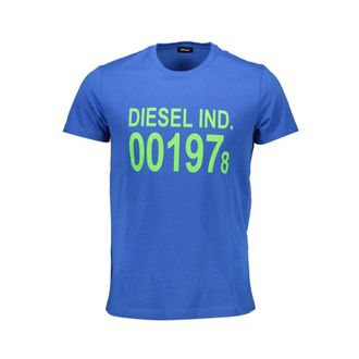 Diesel Urban Jungle Blaues Baumwoll T-Shirt - - Tops - Herren - Blau - 2XL