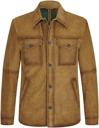Milestone Lederjacke MSTorres Over Shirt aus reinem Velours Leder