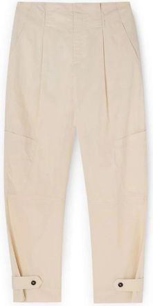 Motivi Femme, Pantalons, Beige, Taille: 38 FR Pantalon Cargo Coupe Carotte