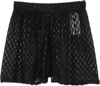 Missoni Femme, Shorts, Noir, Taille: 40 FR Raschel Knit Zigzag Shorts
