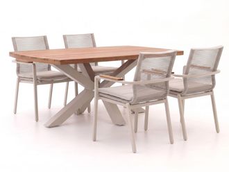 Bellagio la vita attrattiva Bellagio Marudo/Induno Deens Ovaal 180cm dining tuinset 5-delig stapelbaar
