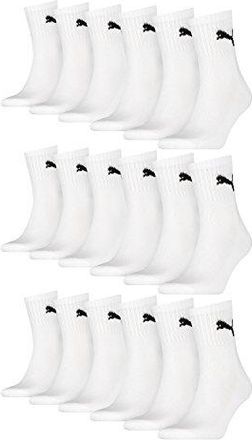 Puma 18 pair Sport Socken Short Crew Tennis Socks Gr. 35-49 Unisex, Farben:300 - white, Socken & Strümpfe:43-46