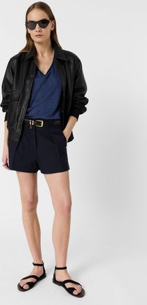 Gerard Darel T-shirt V en lin &agrave; lurex - MIRANA - Indigo