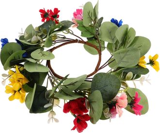 Holibanna K&uuml;nstlicher Eukalyptuskranz T&uuml;rdeko Mit Kerzenring Bl&auml;ttergirlande F&uuml;r Innen Au&szlig;en Wetterfest Und Langlebig