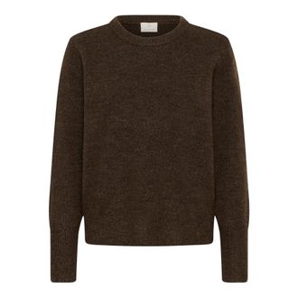 Kaffe Rundhals-Strickware - - Knitwear - Damen - Braun - M