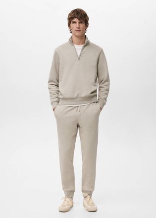 Mango Jogging coton taille &eacute;lastique sable - Homme - XXL - MANGO MAN