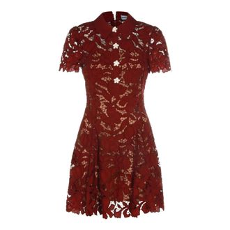 Self Portrait Spitzen-Midikleid - - Dresses - Damen - Rot - M