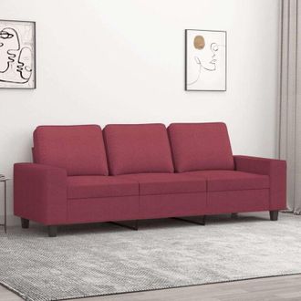 vidaXL 3-Sitzer-Sofa Weinrot 180 cm Stoff Vidaxl