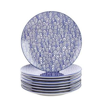 VANCASSO Vancasso, série Takaki, assiettes plate, 8 pièces, en porcelaine, style japonais