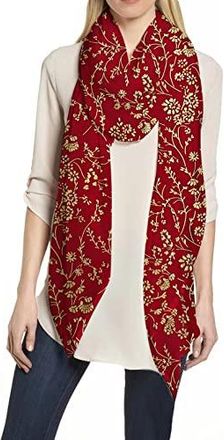 Lina & Lily Hijab Châle Écharpe Foulard Femme Fleur (Rouge)