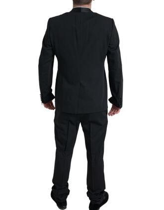 Dolce & Gabbana Mens Black 2 Piece Single Breasted Martini Suit Virgin Wool